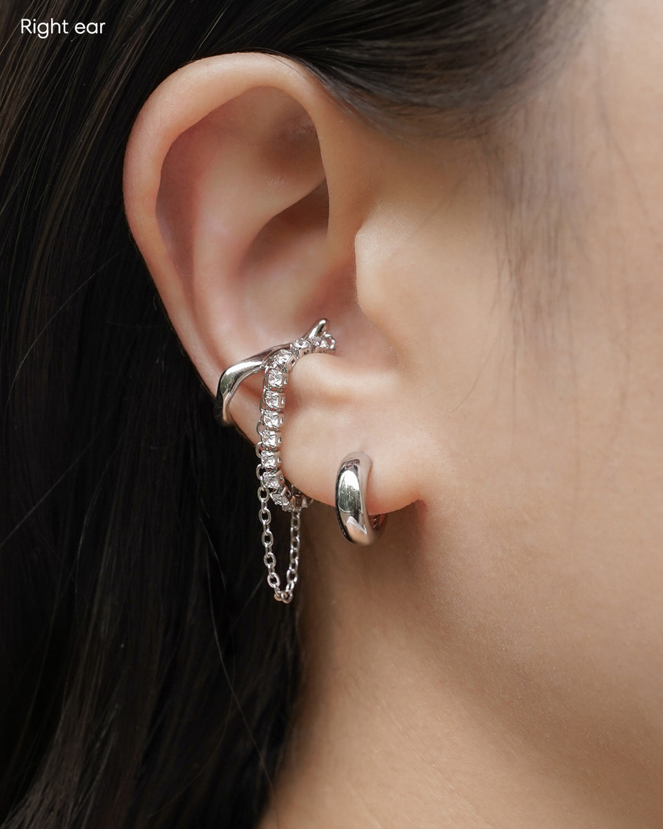 ANAIS Drop Chain Ear Cuff in Silver– The Hexad