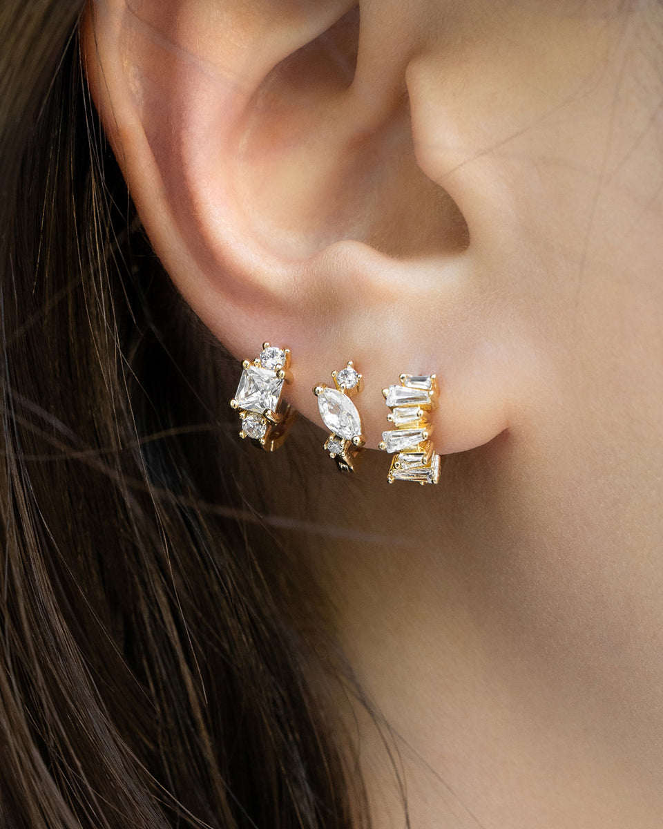 DIVINE Huggie Hoops Set in Gold– The Hexad